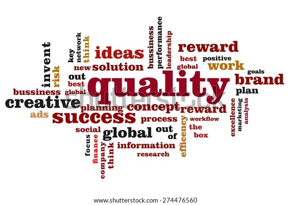 Quality Word Cloud Concept White Background Stock Illustration ...