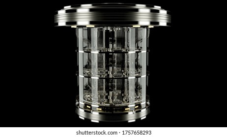 Quantum Computer Glass Casing 3d Render Stock Illustration 1757658293 ...