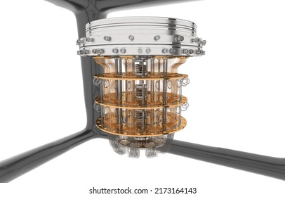 Quantum Computer White Background 3d Render Stock Illustration ...