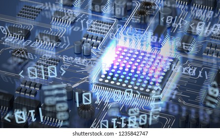 Quantum Computing Concept Circuit Qubits Background Stock Illustration ...