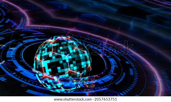 Quantum Futuristic Technology Computer Digital Blue Stock Illustration ...