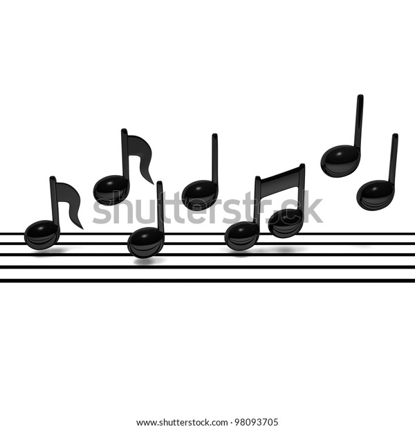 Quarter Note Staff Notation Front View Stock Illustration 98093705 ...