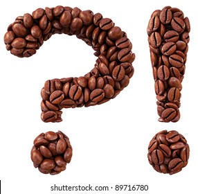 Ilustrasi Stok Question Exclamation Marks Coffee Beans Isolated ...