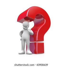 3d Small Person Question Mark Contraction Stock Illustration 119261818 ...