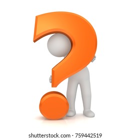 Question Mark 3d Orange Interrogation Rendering Stock Illustration ...