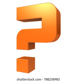 Question Mark 3d Orange Interrogation Point Stock Illustration ...