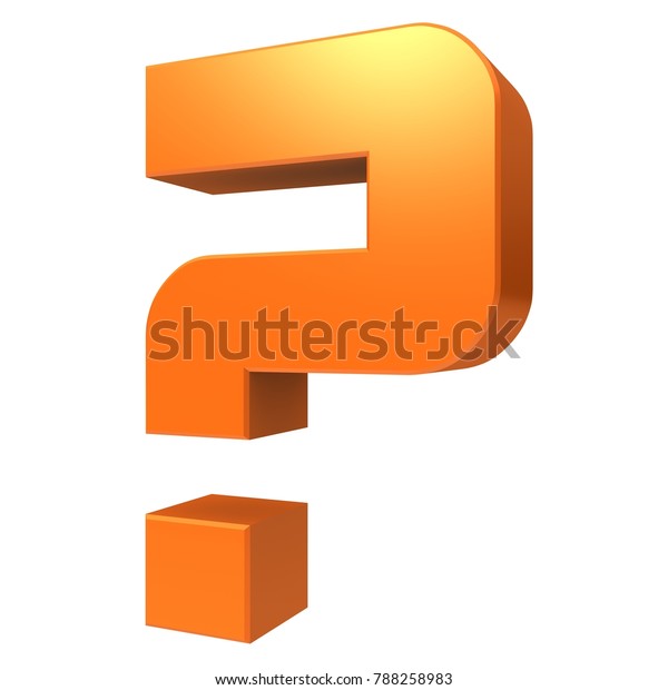 Question Mark 3d Orange Interrogation Point Stock Illustration ...