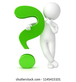 Question Mark 3d Rendering Green Thinking Stock Illustration 1145415101 ...