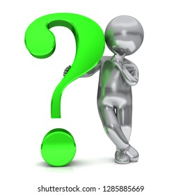 Question Mark 3d Rendering Green Interrogation Stock Illustration ...