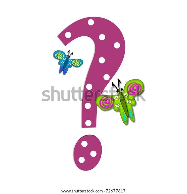 Question Mark Alphabet Set Alpha Butterflies Stock Illustration 72677617
