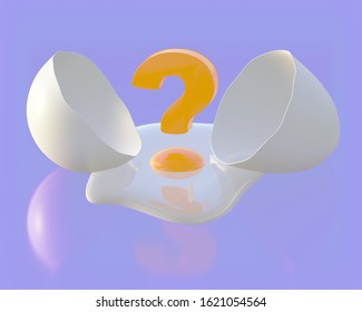 Question Mark Appears Egg Shell 3d Stock Illustration 1621054564 ...
