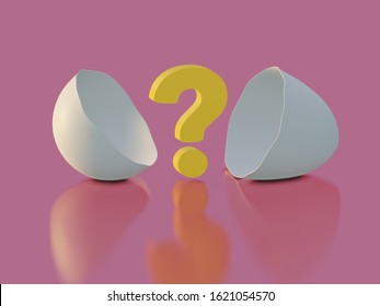 Question Mark Appears Egg Shell 3d Stock Illustration 1790155109