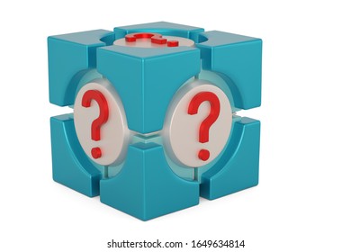 Question Mark Block Cube Isolated On: ภาพประกอบสต็อก 1649634814 ...