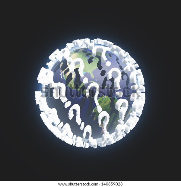 Question Mark Clouds Surround Earth Stock Illustration 140859028 ...