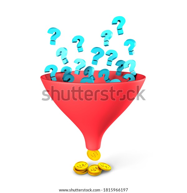 Question Mark Converted Through Sales Funnel Stock Illustration ...