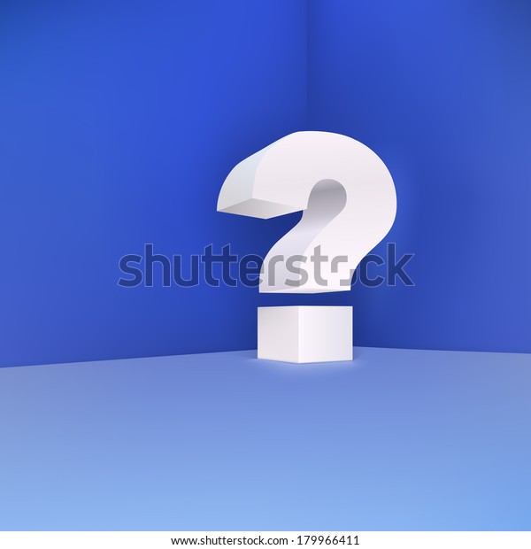 Question Mark Corner On Blue Background Stock Illustration 179966411