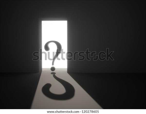 Question Mark Door Shadow Stock Illustration 120278605