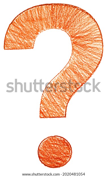 Question Mark Drawn Crayons On White Stock Illustration 2020481054 ...