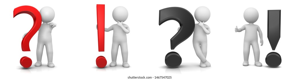 Question Mark Exclamation Point 3d Rendering Stock Illustration 1467547025