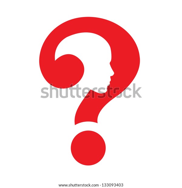 Question mark human head symbol isolated on white. Education and idea ...