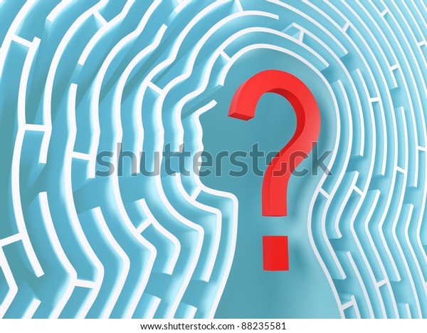 Question Mark Inside Maze Shape Human Stock Illustration 88235581 ...