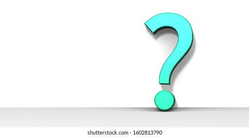 Question Mark Interrogation Point Cyan 3d Stock Illustration 1602813790 ...