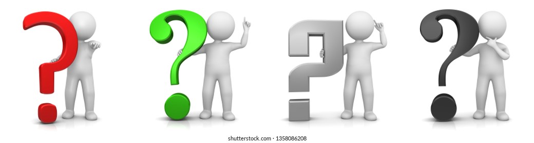 Question Mark Interrogation Points 3d Rendering 스톡 일러스트 1358086208 ...