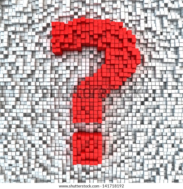Question Mark Made Matrix Red Cubes Stock Illustration 141718192 ...