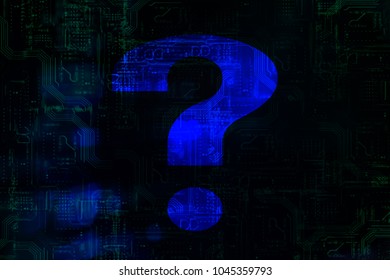 Question Mark On Blue Tech Background 스톡 일러스트 1045359793 | Shutterstock