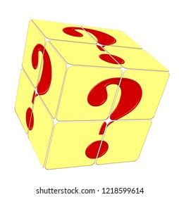 Question Mark On Cube 3d Illustration Stock Illustration 1218599614 ...