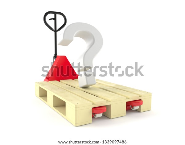 Question Mark On Hand Pallet Truck Stock Illustration 1339097486