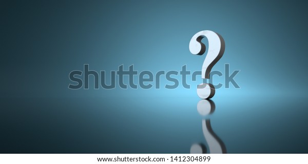 Question Mark On Turquoise Background 3d Stock Illustration 1412304899