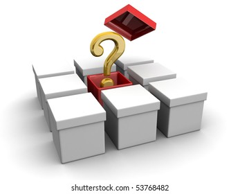 Question Mark Out Red Box Creative Stock Illustration 53768482 ...