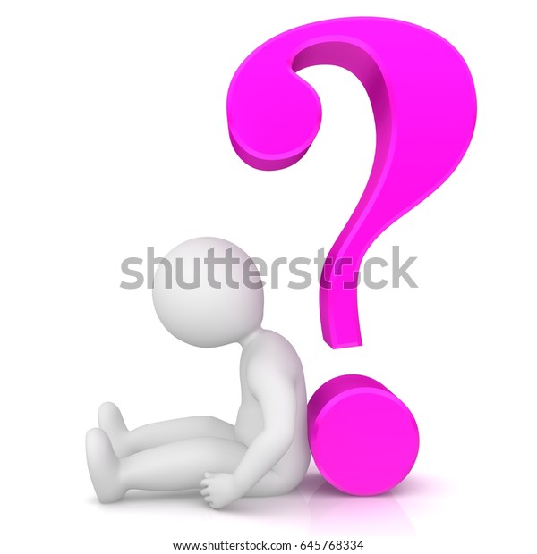 Question Mark Pink 3d Rendering Illustration Stock Illustration 645768334
