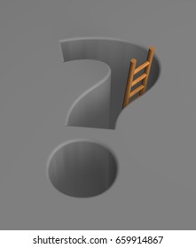 Question Mark Pit Ladder 3d Illustration Stock Illustration 659914867
