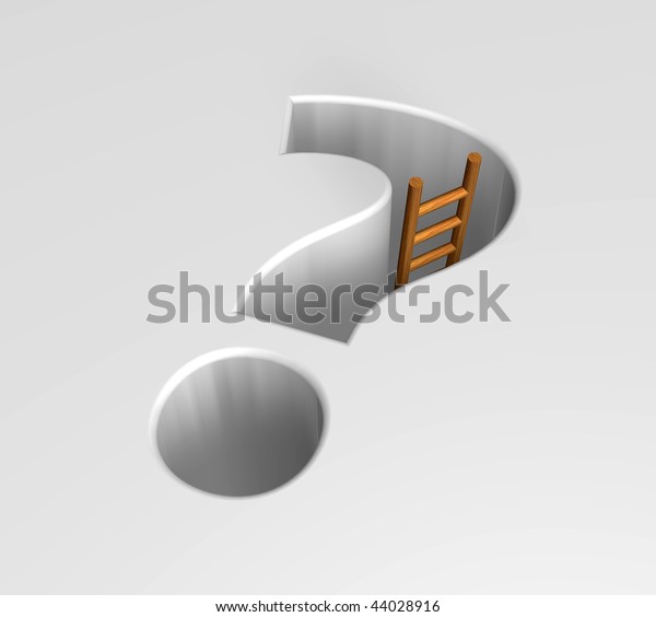 Question Mark Pit Ladder 3d Illustration Stock Illustration 44028916 ...