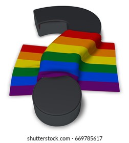 Question Mark Rainbow Flag 3d Illustration: ilustración de stock ...