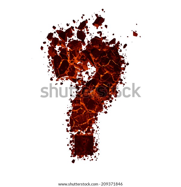 Question Mark Red Burning Fire Alphabet Stock Illustration 209371846 ...