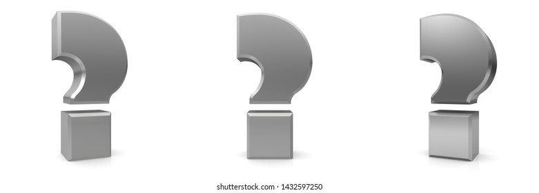 Question Mark Silver 3d Rendering Icon Stock Illustration 1432597250 ...