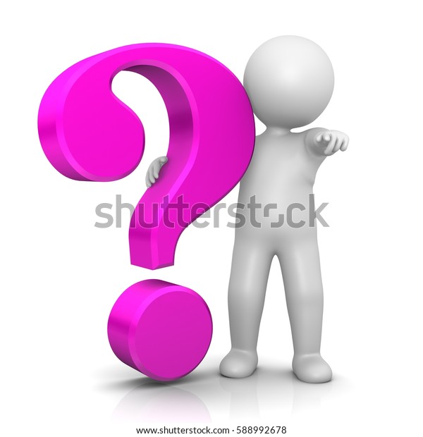 Question Mark Stick Man 3d Pink Stock Illustration 588992678 | Shutterstock