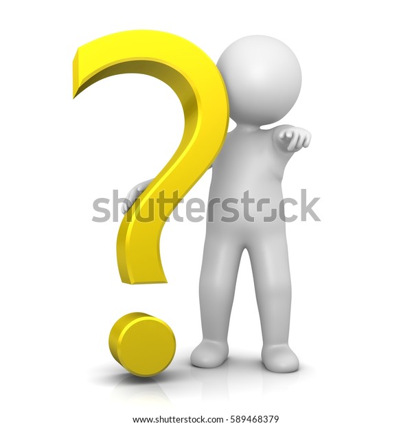 Question Mark Stickman 3d Isolated Yellow Stock Illustration 589468379 ...