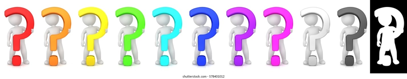 Question Mark Stickman 3d Multi Color 스톡 일러스트 578401012 | Shutterstock