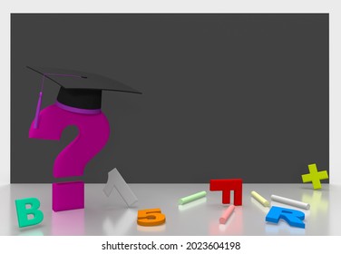 Question Mark Student Cap Frame Blackboard Stock Illustration ...