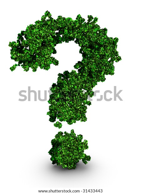 Question mark symbol formed by leaves environmental protection concept ...