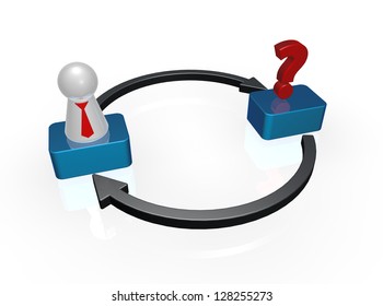 Question Mark Token Tie Cycle Pointers Stock Illustration 128255273 ...