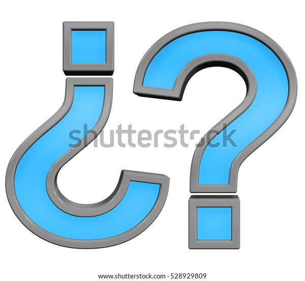 Question Mark Turquoise Gray Frame Alphabet Stock Illustration ...