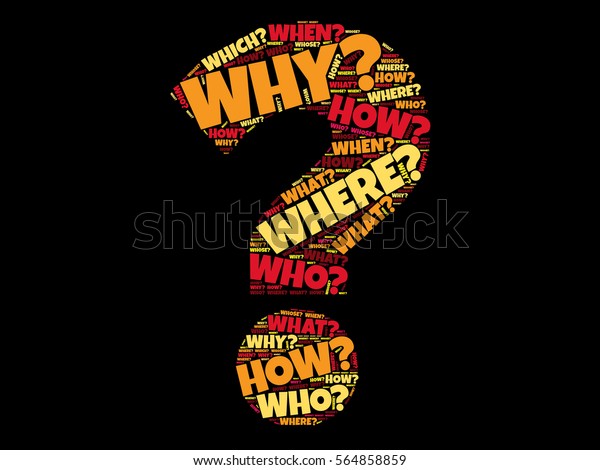 Question Mark Question Words Concept Background Stock Illustration ...