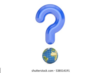 3d Rendering Question Mark Globe Stock Illustration 1148913719