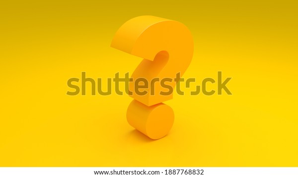 Question Mark Yellow Background 3d Render Stock Illustration 1887768832
