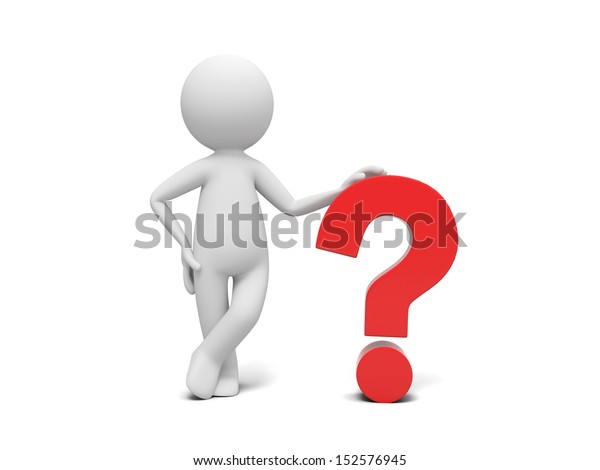 Question mark/A 3d human character